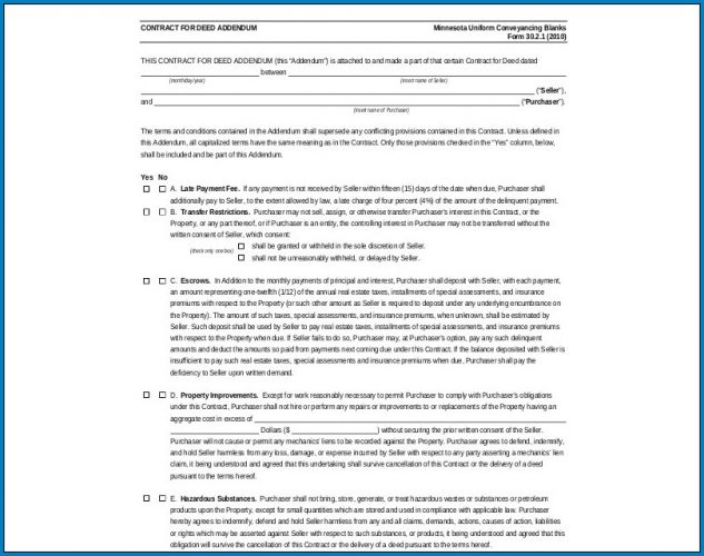 √ Free Printable Contract For Deed Template