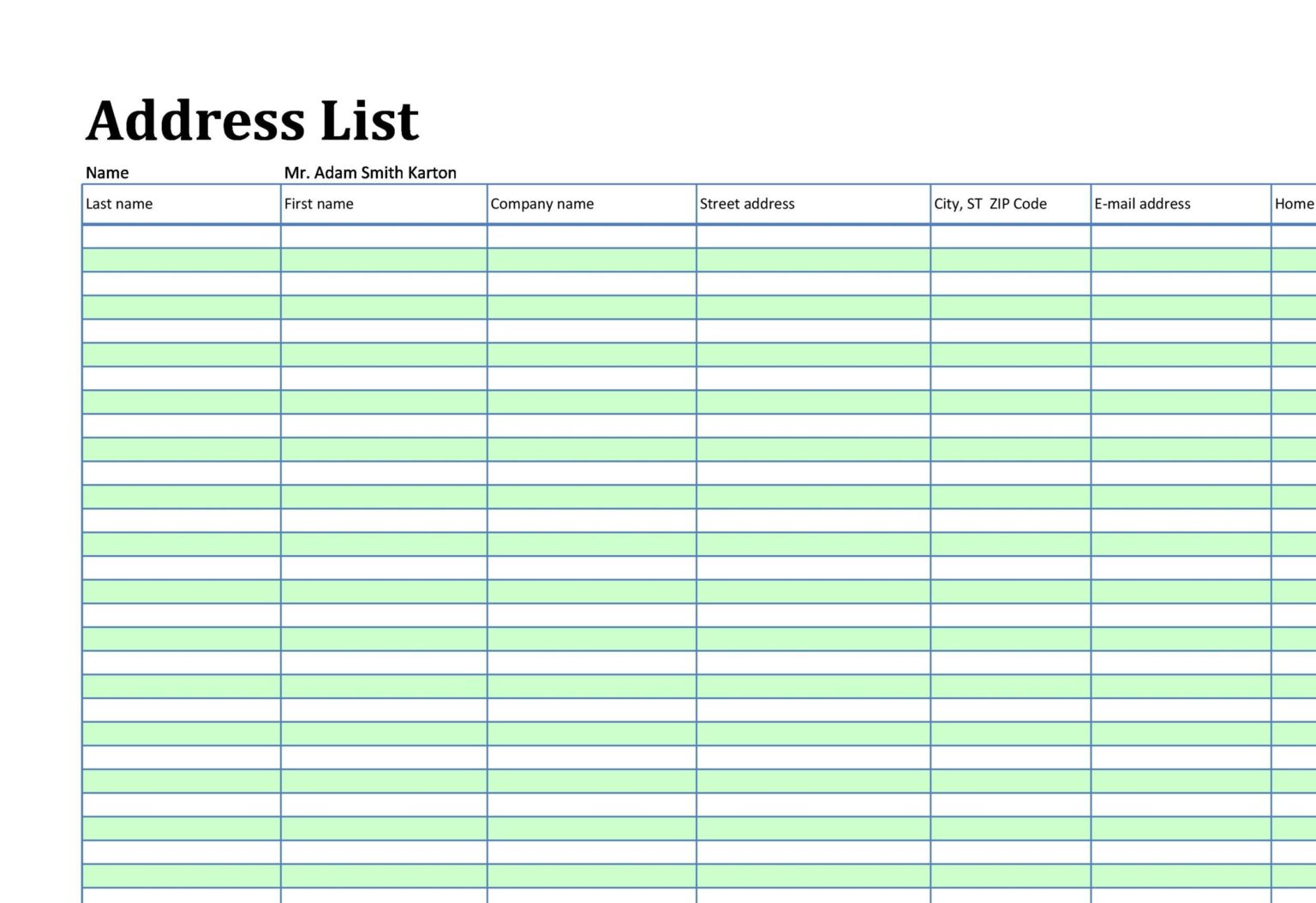 √ Printable Customer Contact List Template (Excel)