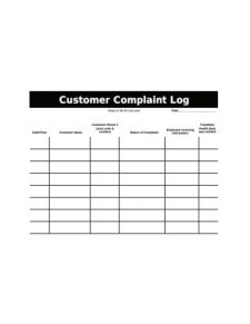 √ Customer Service Complaint Log Template (Excel)