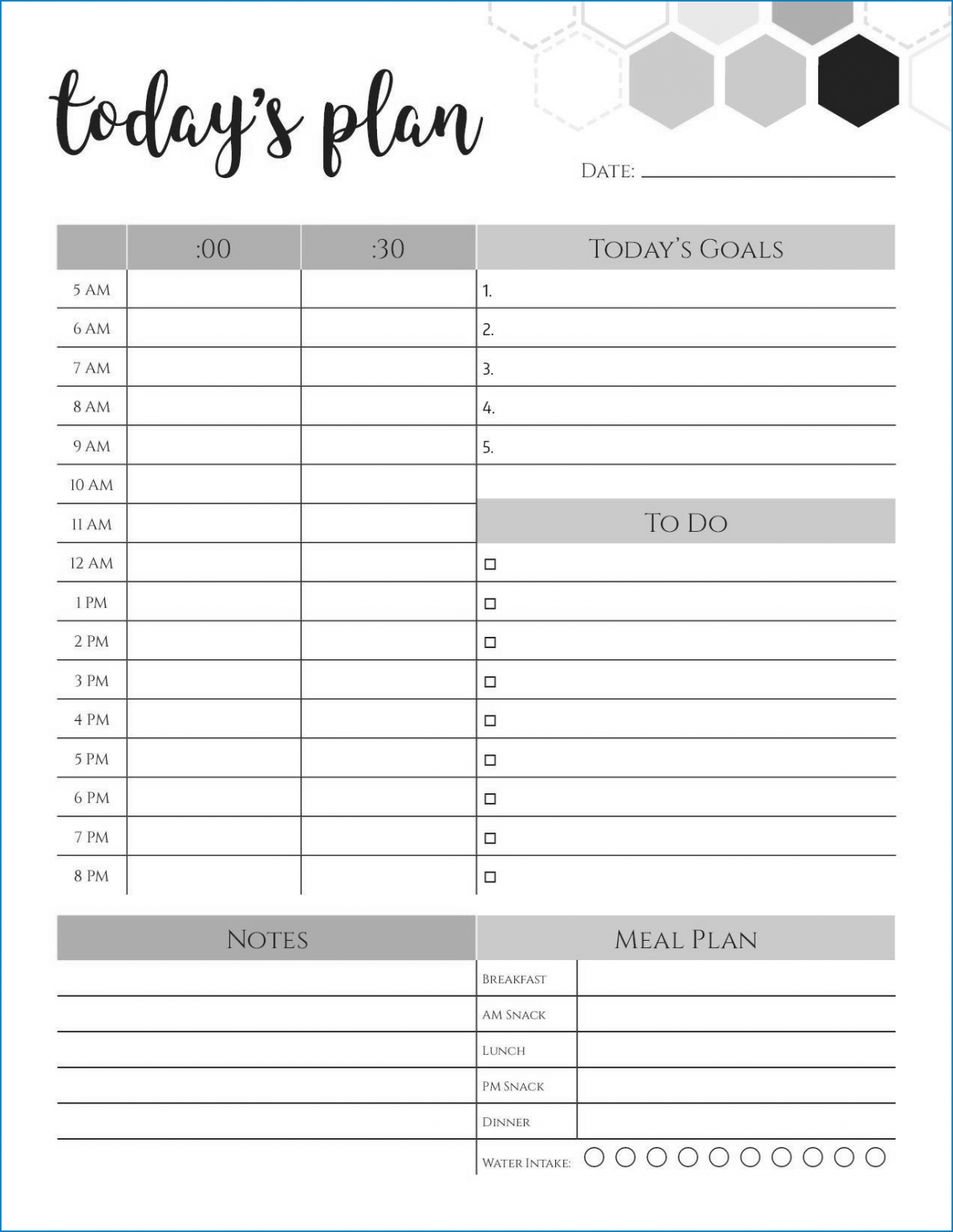 √ Free Printable Daily Calendar Template
