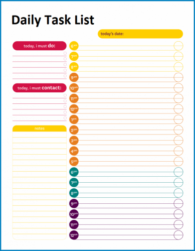 √ Daily Task List Template Excel | Templateral