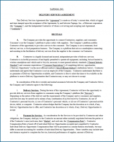 √ Free Printable Delivery Service Contract Template