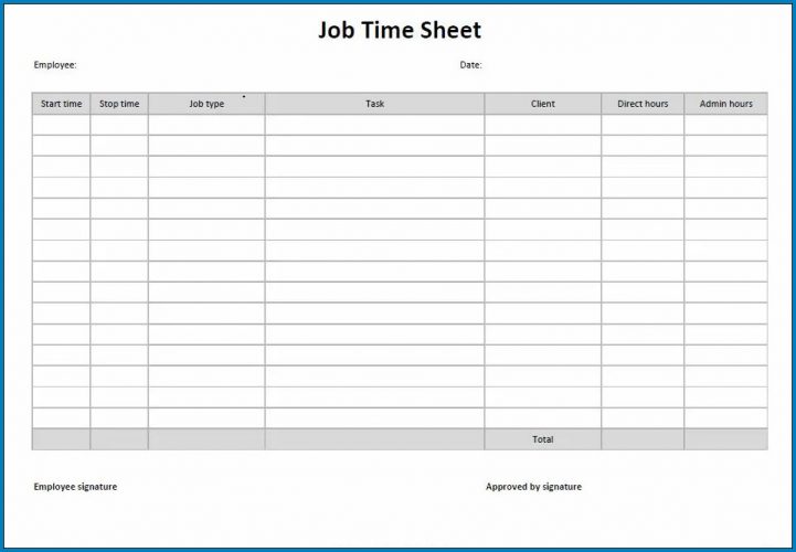 √ Free Printable Employee Time Sheet Form