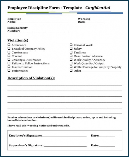  Free Printable Employee Write Up Form Templateral
