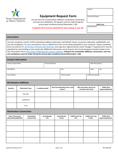 √ Free Equipment Request Log Template (Excel)