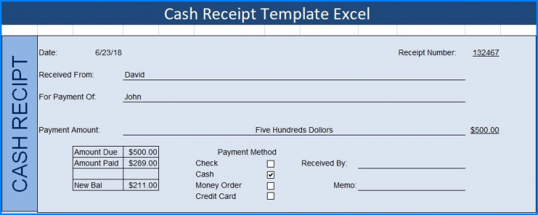 √ Free Printable Excel Receipt Template