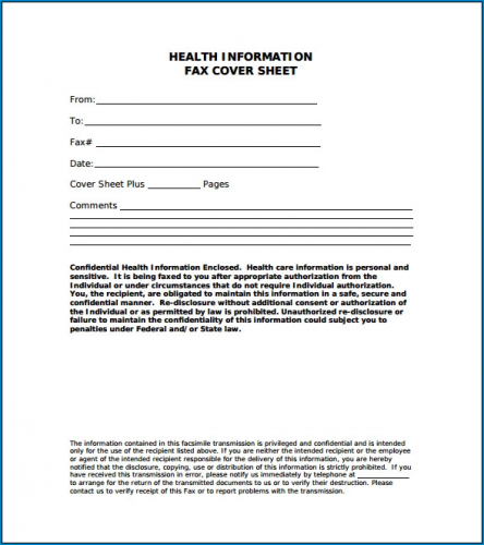 √ Free Printable Fax Cover Letter Template