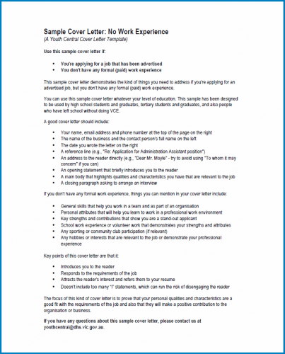 √ Free Printable First Job Cover Letter Template