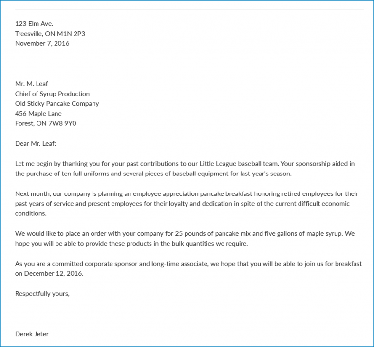 √ Free Editable Formal Letter Template