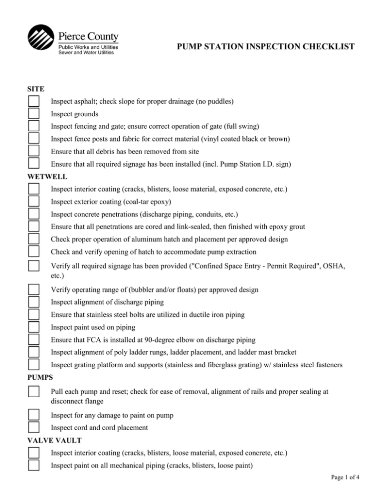 √ Fuel Station Inspection Checklist Template