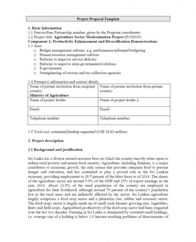 √ Governmental Project Proposal Template
