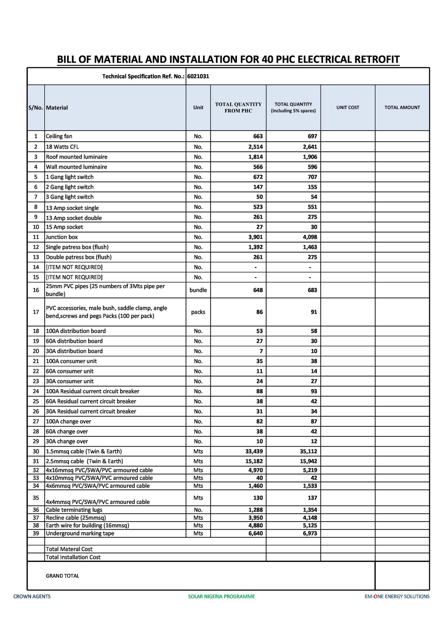 √ House Construction Bill of Material Template (Excel)