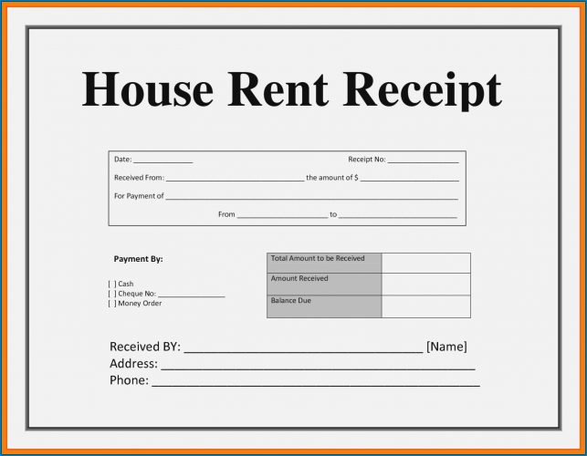 √ Free Printable House Rent Receipt Template