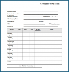 √ Free Printable Independent Contractor Timesheet Template