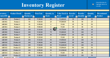 √ Inventory Entry Register Template (Excel)