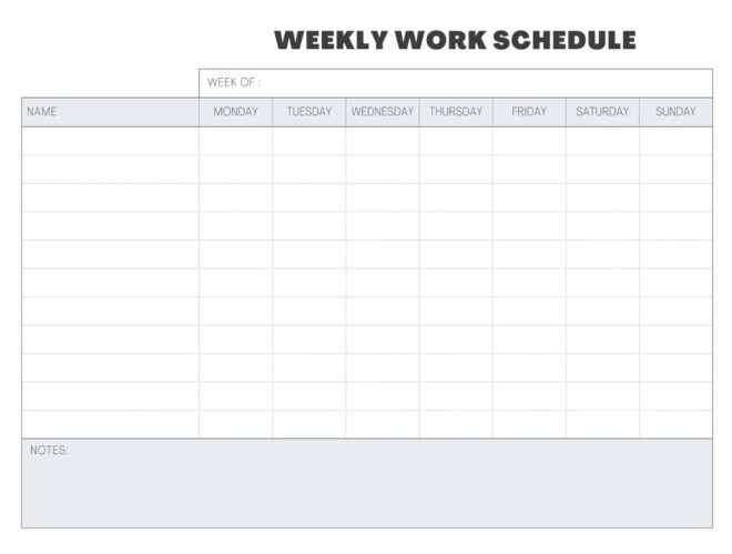 √ Free Printable Job Schedule Template