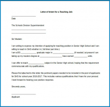 √ Free Printable Letter Of Intent For Teaching Job