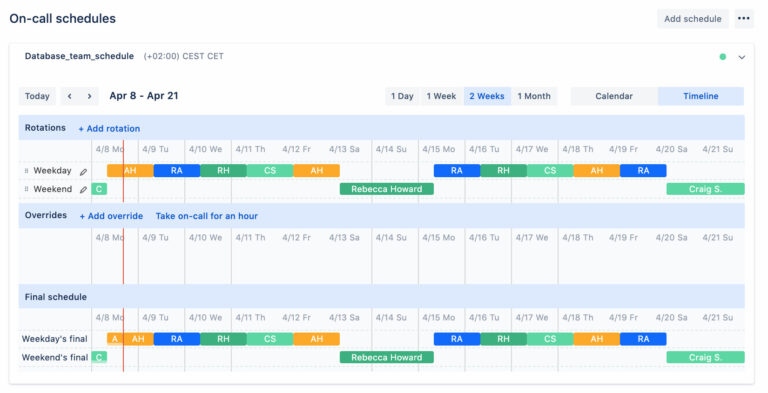 √ Printable On-Call Schedule Template