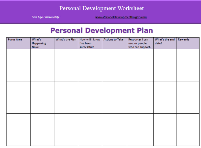 √ Personal Development Plan Template