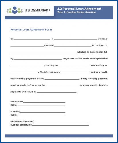 √ Free Printable Personal Loan Contract Template