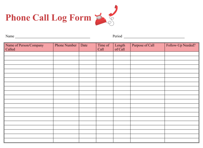√ Free Phone Message Log Template (Excel)