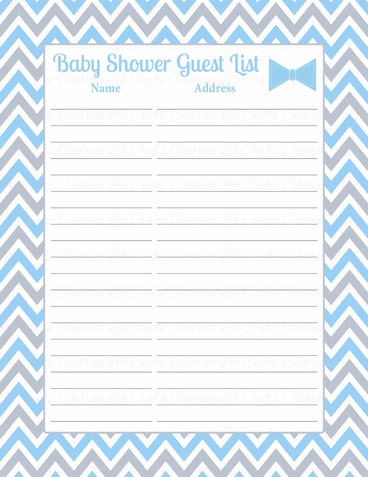 √ Printable Baby Shower Guest List Template