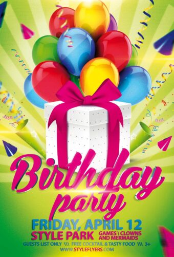 √ Printable Birthday Party Flyer Template