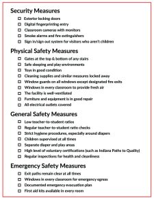 Example of Printable Children Safety Checklist Template | Templateral