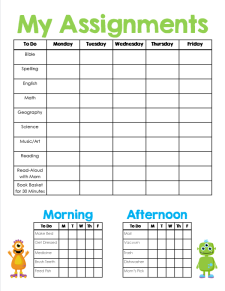 √ Printable Daily Assignment Log Template