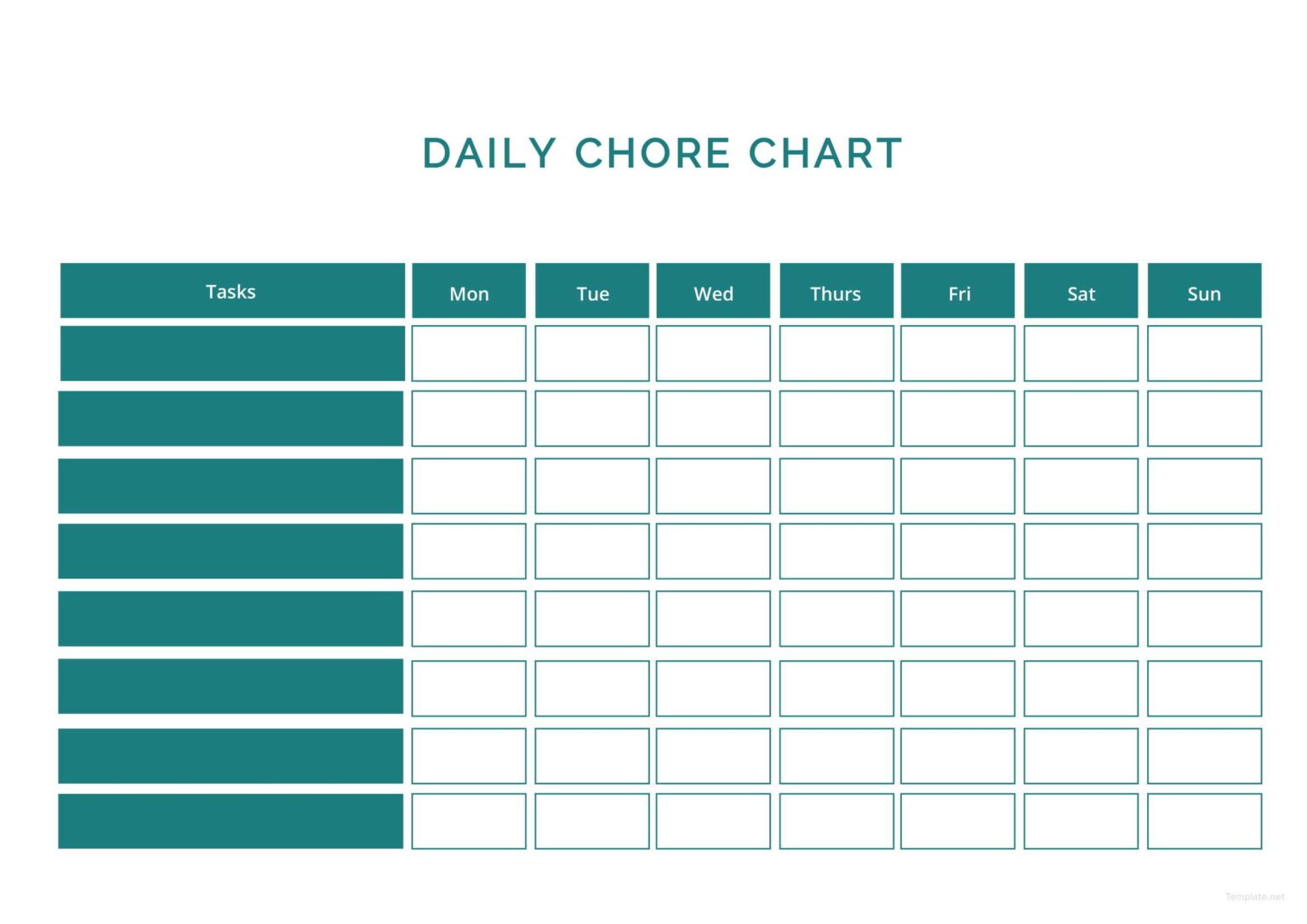 Example of Printable Daily Chore List Template | Templateral