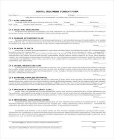 Example of Printable Dental Consent Form | Templateral