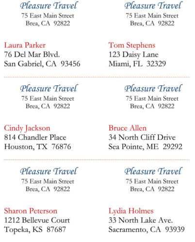 √ Printable Mailing Label Template