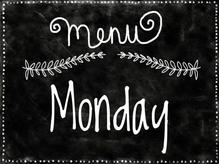 √ Printable Monday Menu Template