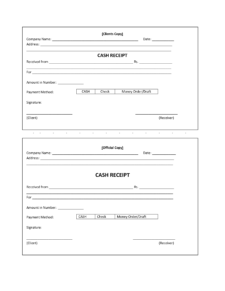 √ Printable Money Receipt Template