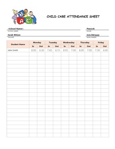 √ Printable Staff Count Sheet Template