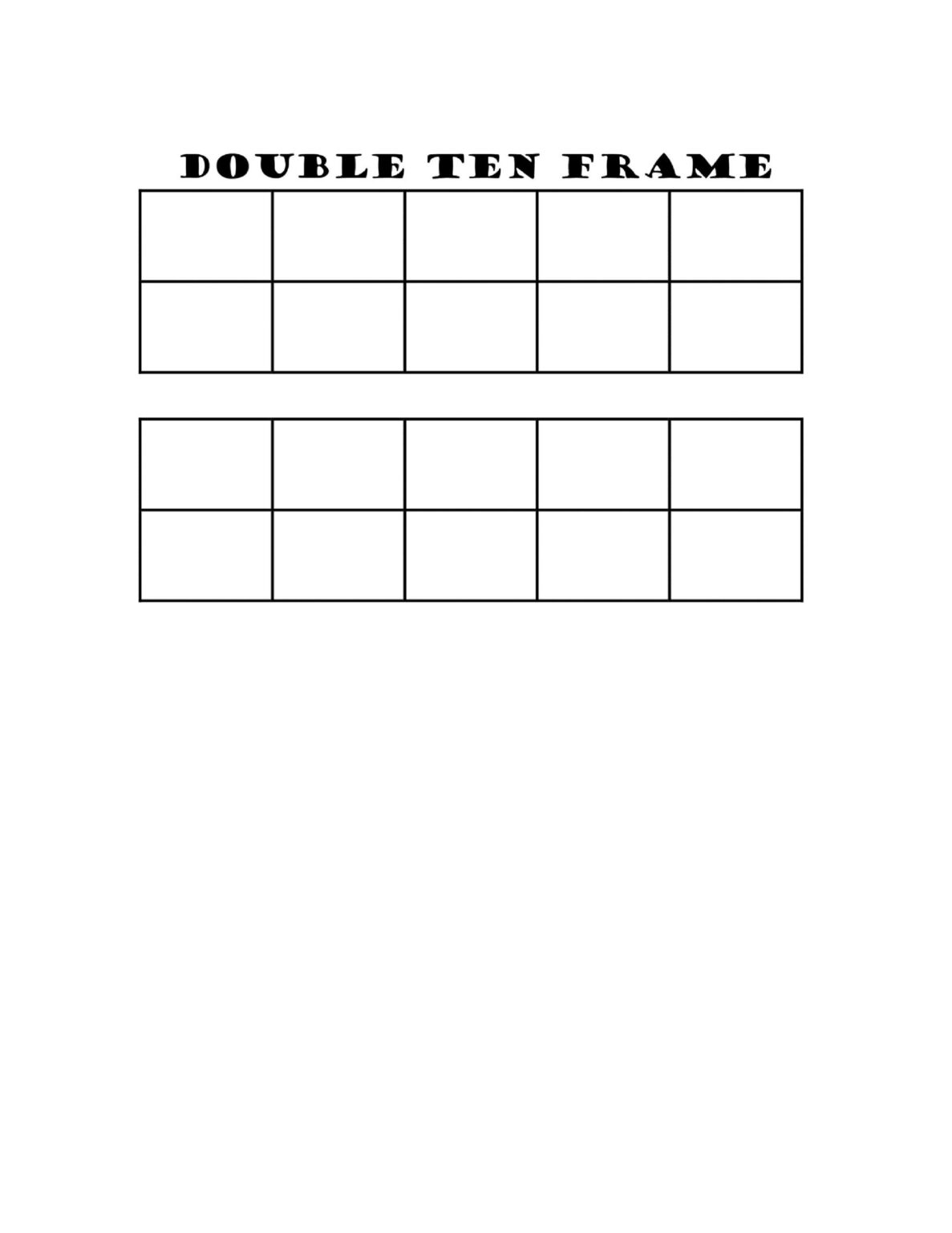 √ Printable Ten Frame Template