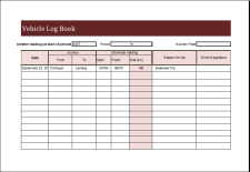 √ Printable Vehicle Log Book Template