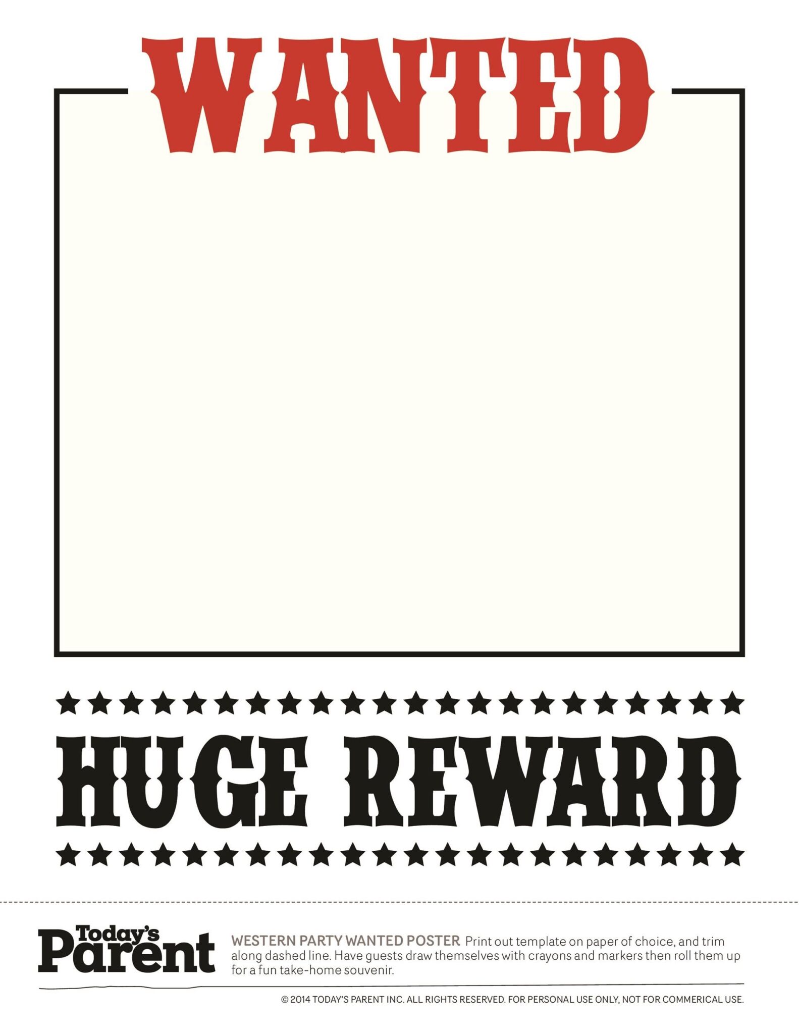 Example of Printable Wanted Poster Template | Templateral