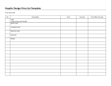 Example of Printable Web Design Price List Template | Templateral