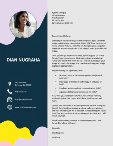 Example of Professional Cover Letter Template | Templateral