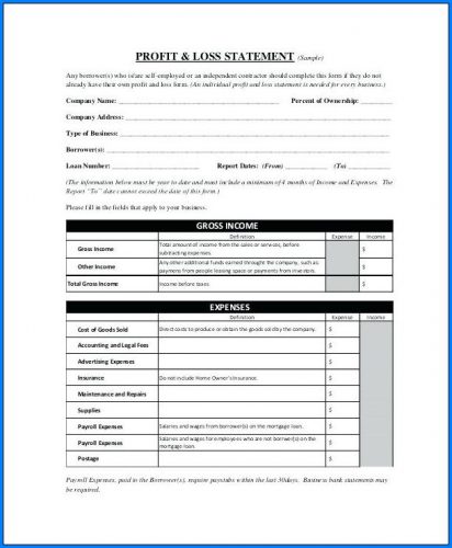 √ Free Customizable Profit Loss Statement Template