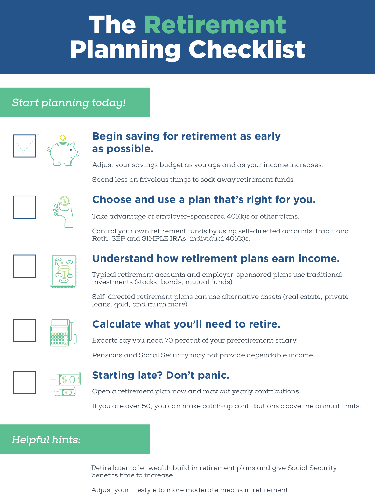 √ Retirement Planning Checklist Template