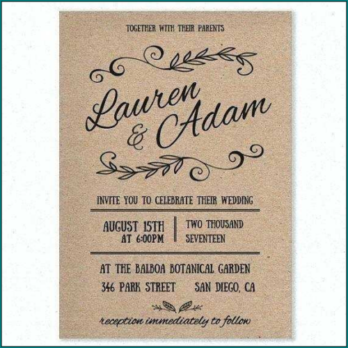 √ Rustic Wedding Invitation Template
