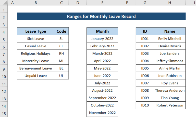 √ Free Staff Leave Register Template (Excel)