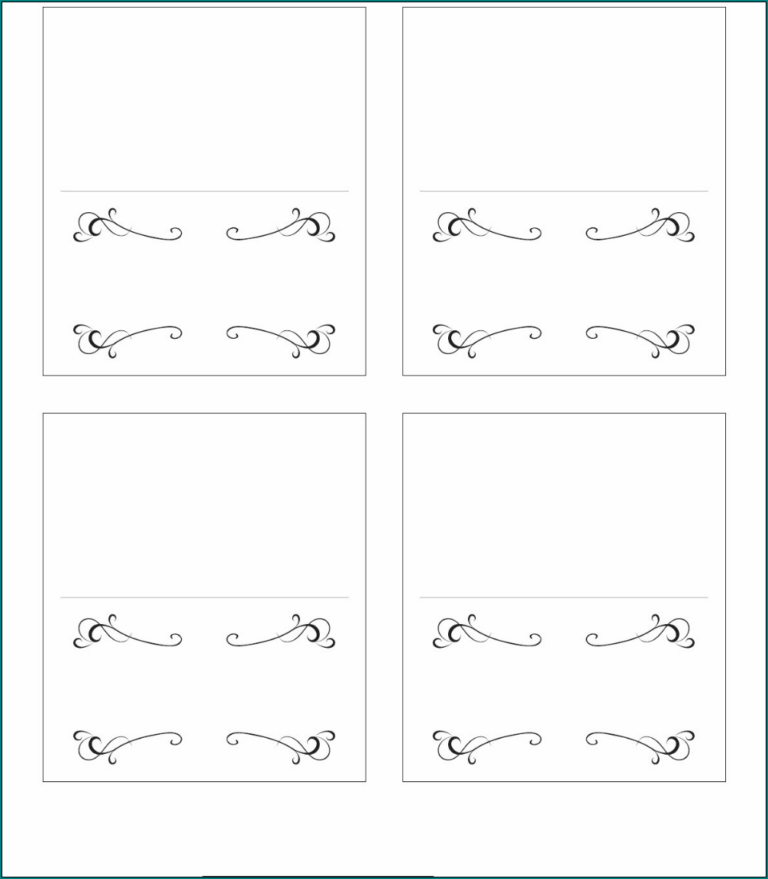 √ Printable Table Card Template (Word)