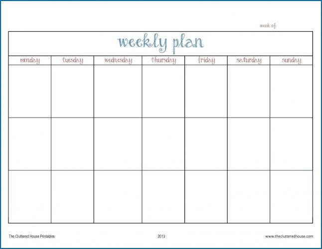 √ Free Printable Weekly Planner Template | Templateral
