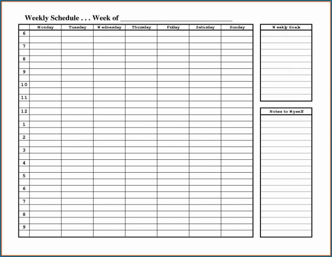 √ Free Printable Weekly Schedule Template Word