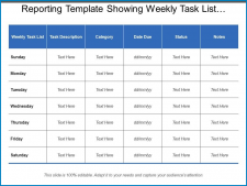 Example of Weekly Task List Template Excel | Templateral