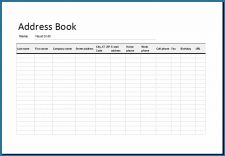 √ Free Printable Excel Address Book Template