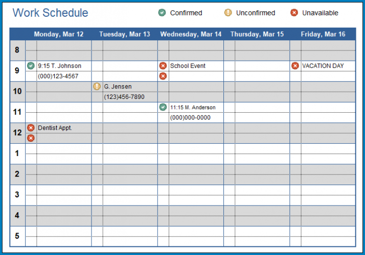 √ Free Printable Excel Employee Schedule Template